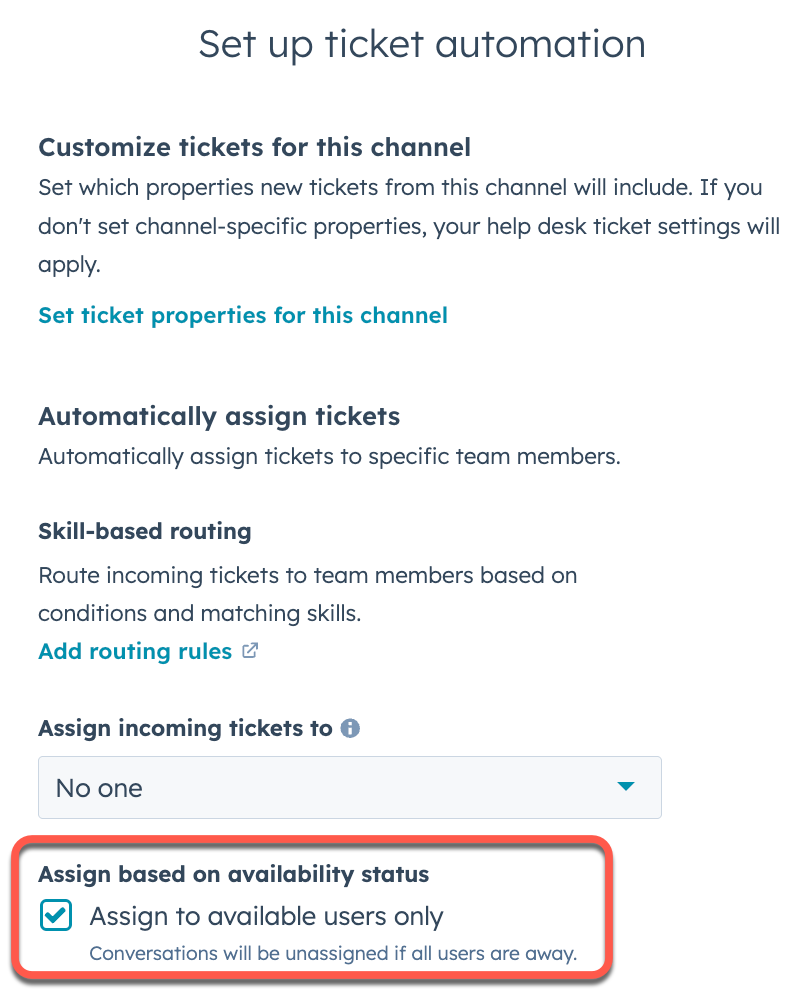 Connect channels to help desk